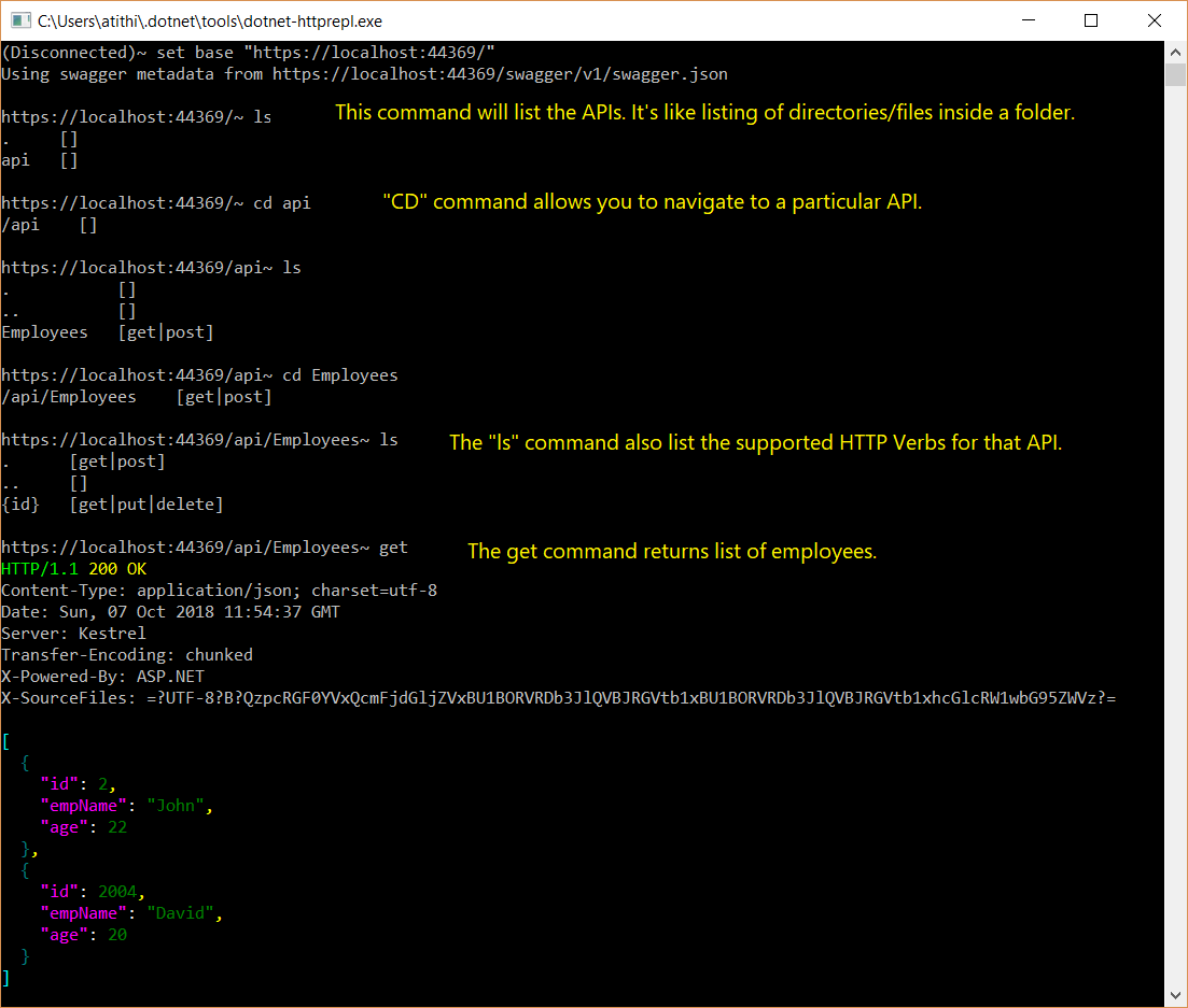 HTTP API REPL Tool to test API in ASP.NET Core 2.2_1 - Talking Dotnet HTTP API REPL Tool to test API in ASP.NET Core 2.2_1 - Talking Dotnet