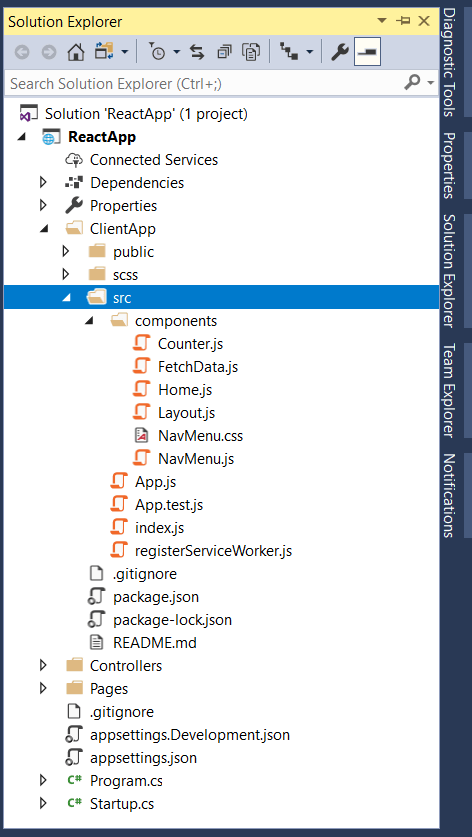 Create a React App with Visual Studio 2017 and ASP.NET Core 2.2 Create a React App with Visual Studio 2017 and ASP.NET Core 2.2